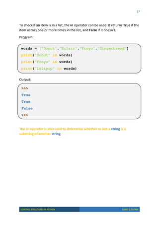 Control Structures in Python | PDF