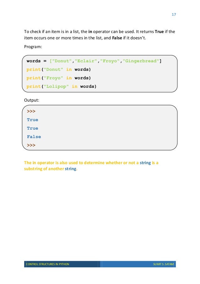 Control Structures in Python