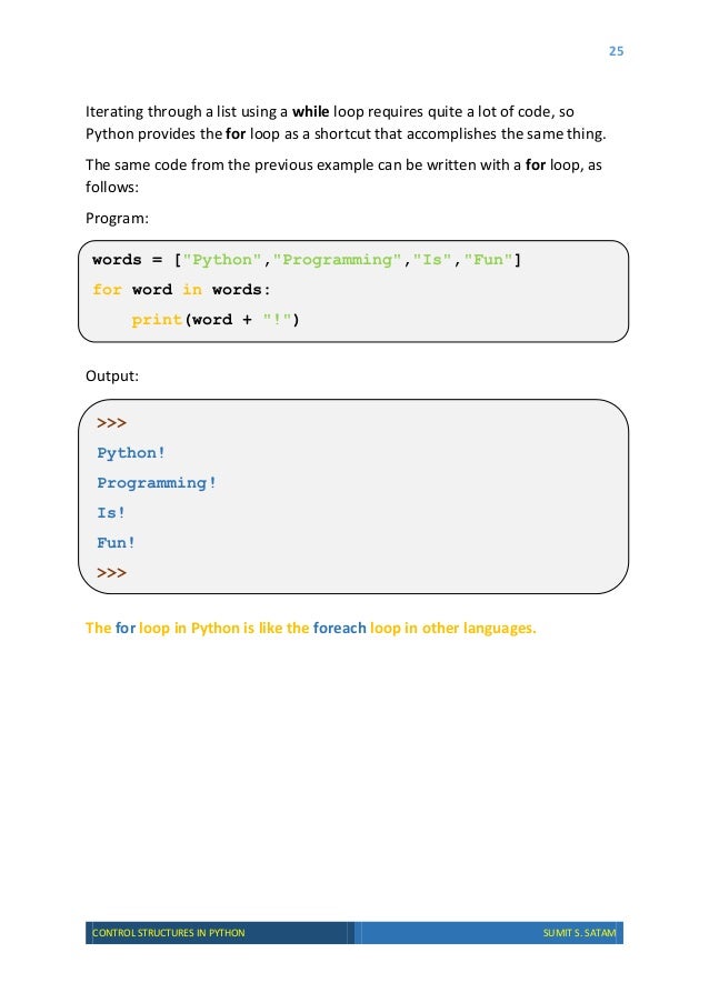 Control Structures In Python