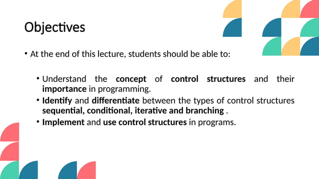 Control Structures of Programming (Introduction to Programming Concepts) | PPTX