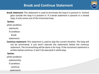 Control Structures Python like conditions and loops | PPT
