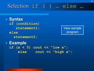 Control structures in C++ Programming Language | PPT