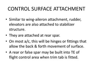 Mass, Aerodynamic balancing &control surface construction in aircraft ...