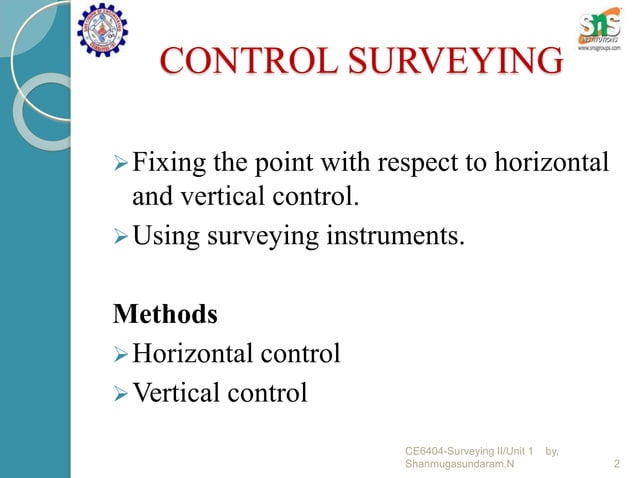 Control surveying | PPTX | Geology | Science