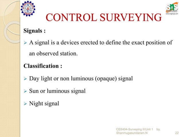 Control surveying | PPTX | Geology | Science