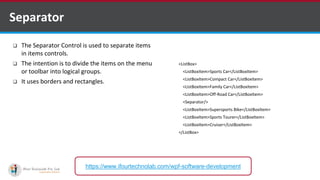 Controls Use in Windows Presentation Foundation (WPF) | PPTX