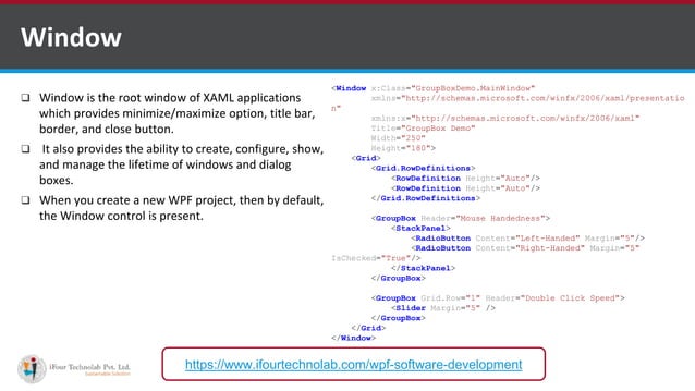 Controls Use In Windows Presentation Foundation Wpf Pptx Desktop Publishing Computer