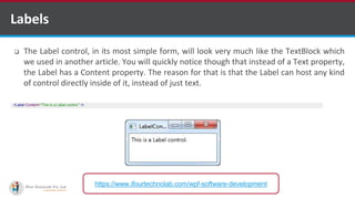 Controls Use in Windows Presentation Foundation (WPF) | PPTX