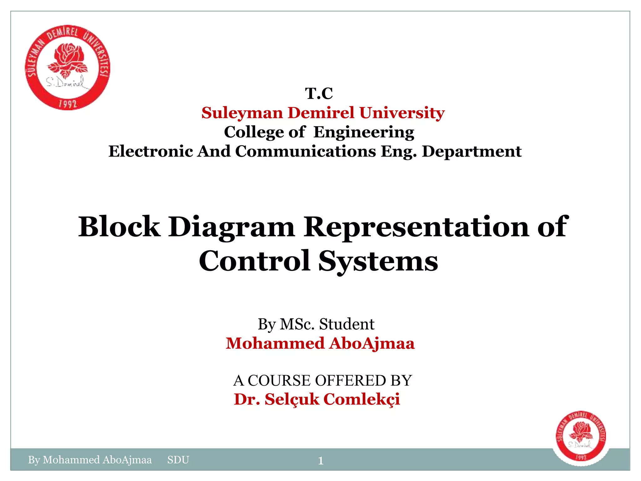 Block Diagram For Control Systems. | PPTX