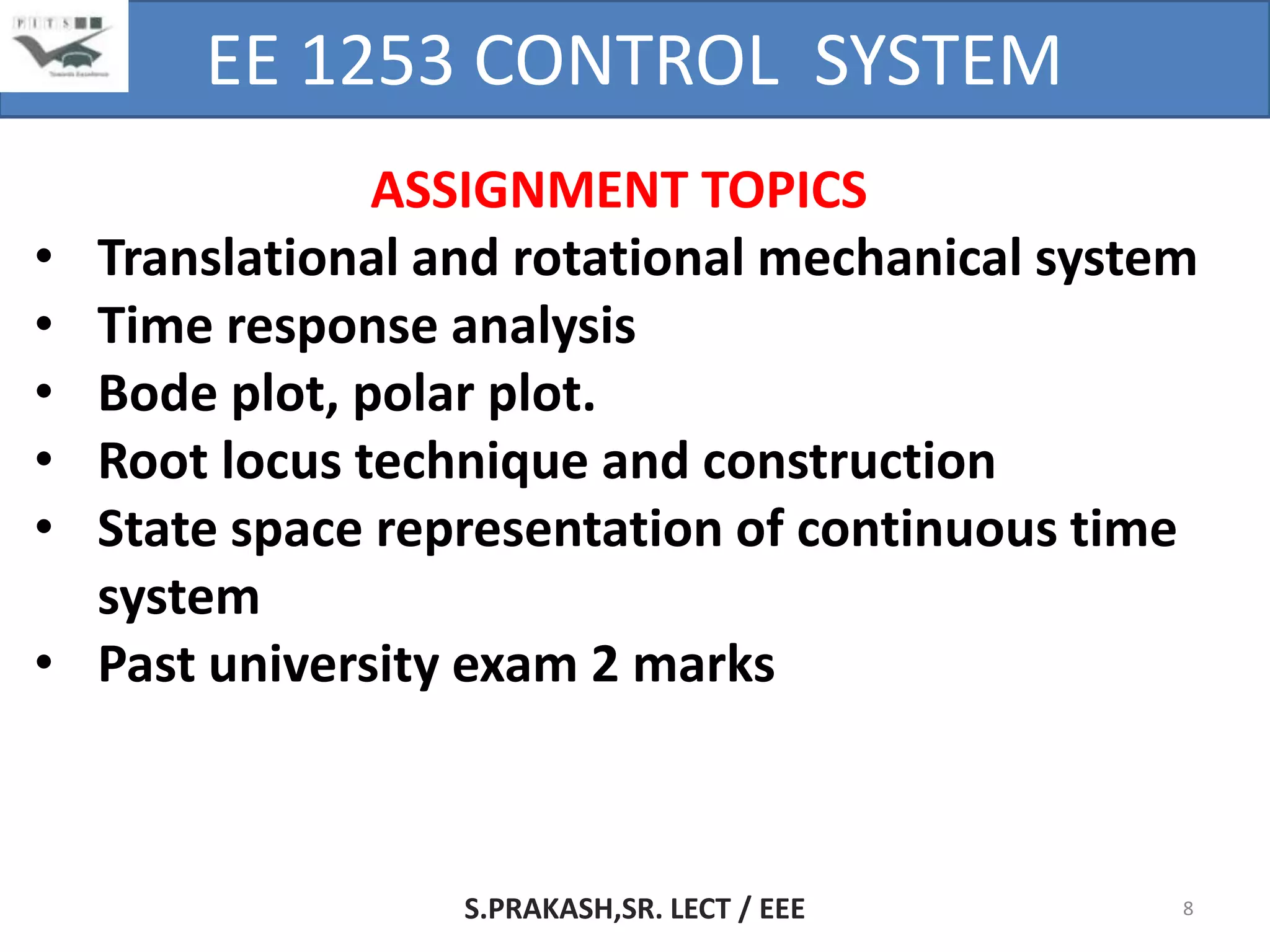 Control systems (II-EEE) | PPT