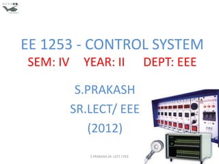 Control systems (II-EEE) | PPTX | Technology & Computing