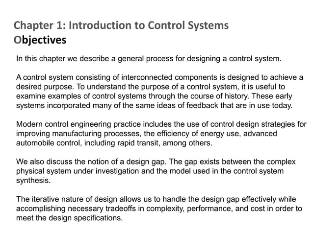 Control system introduction for different application | PDF