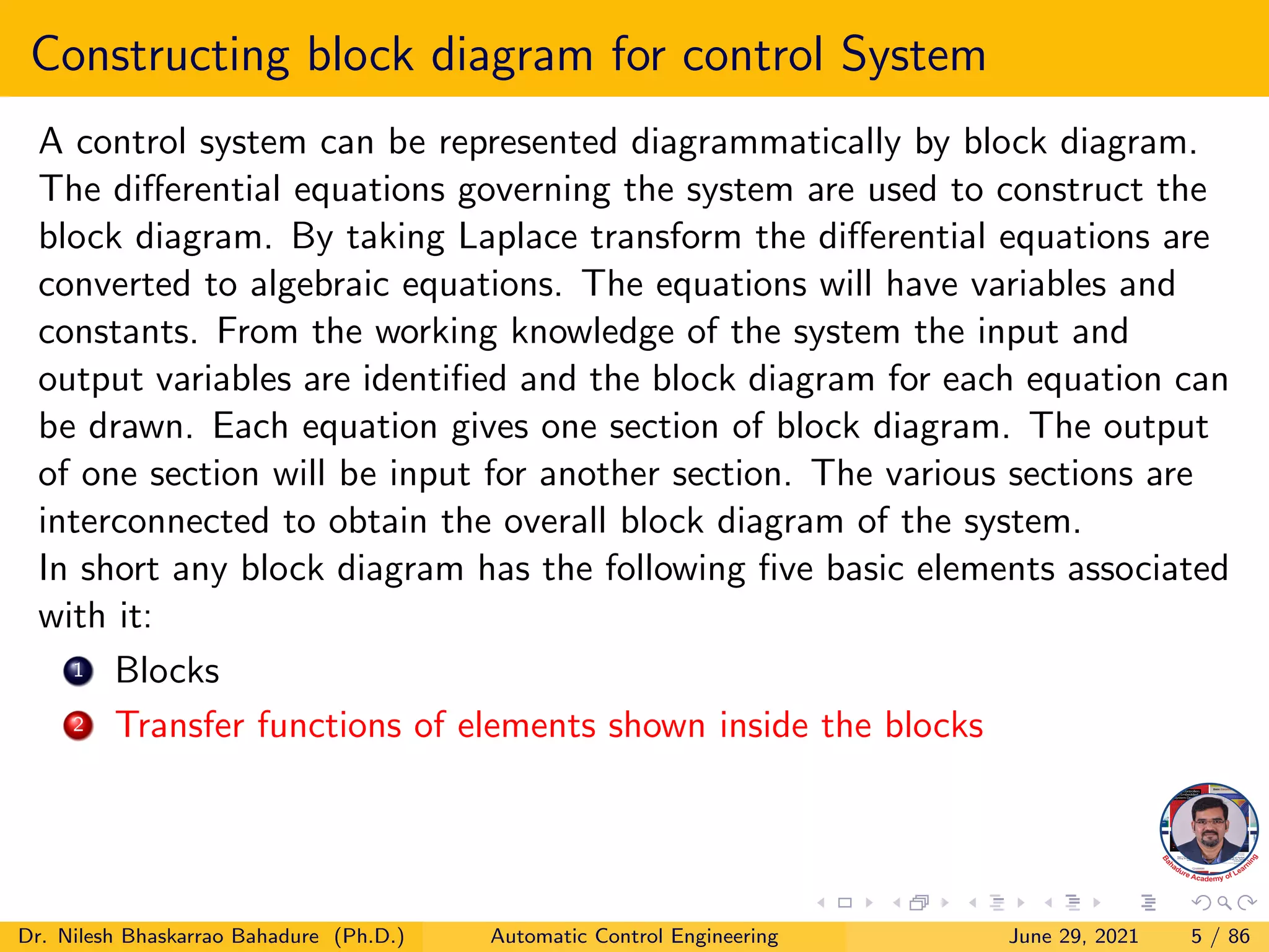 Control system block diagram | PDF