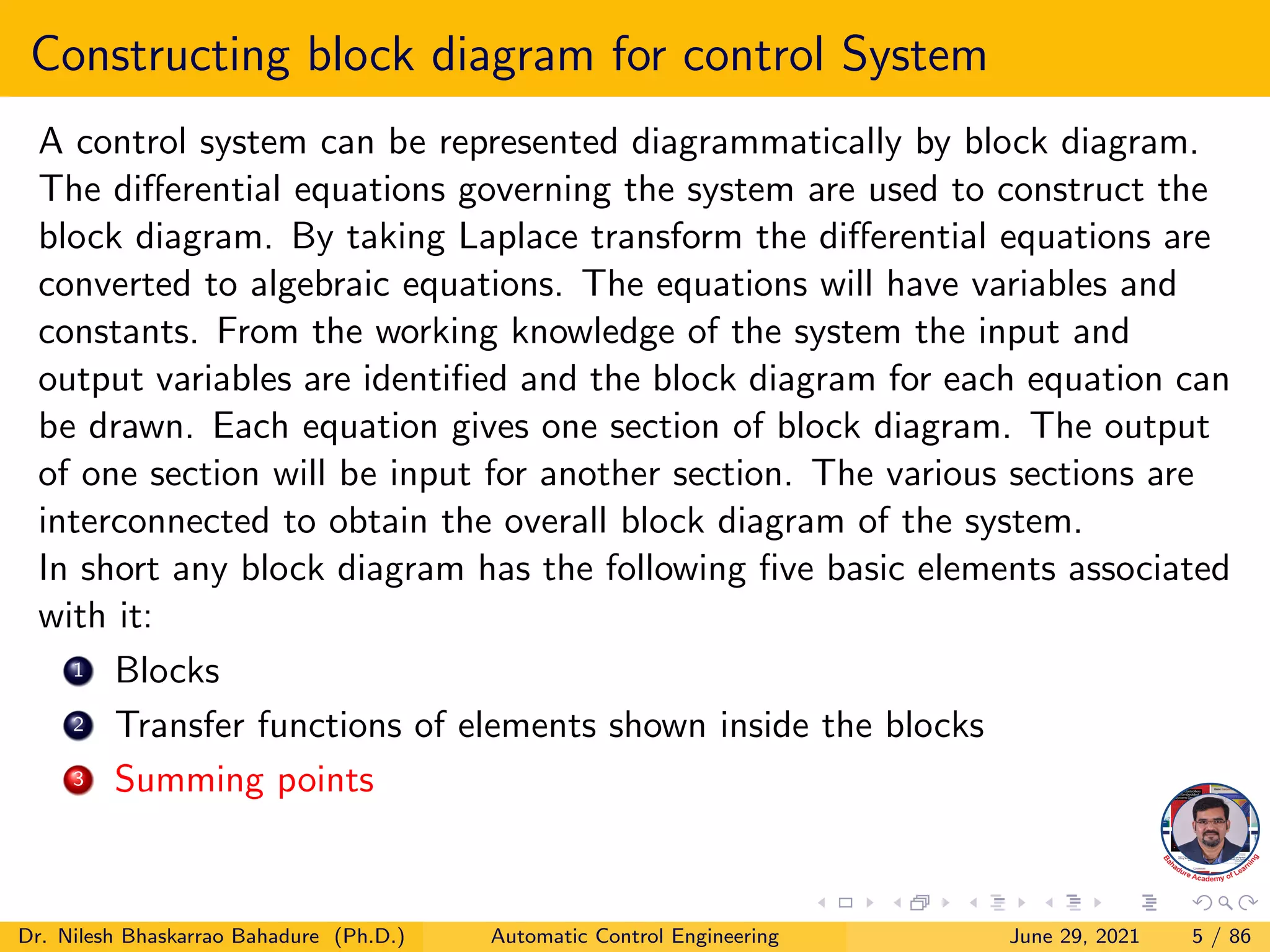 Control system block diagram | PDF