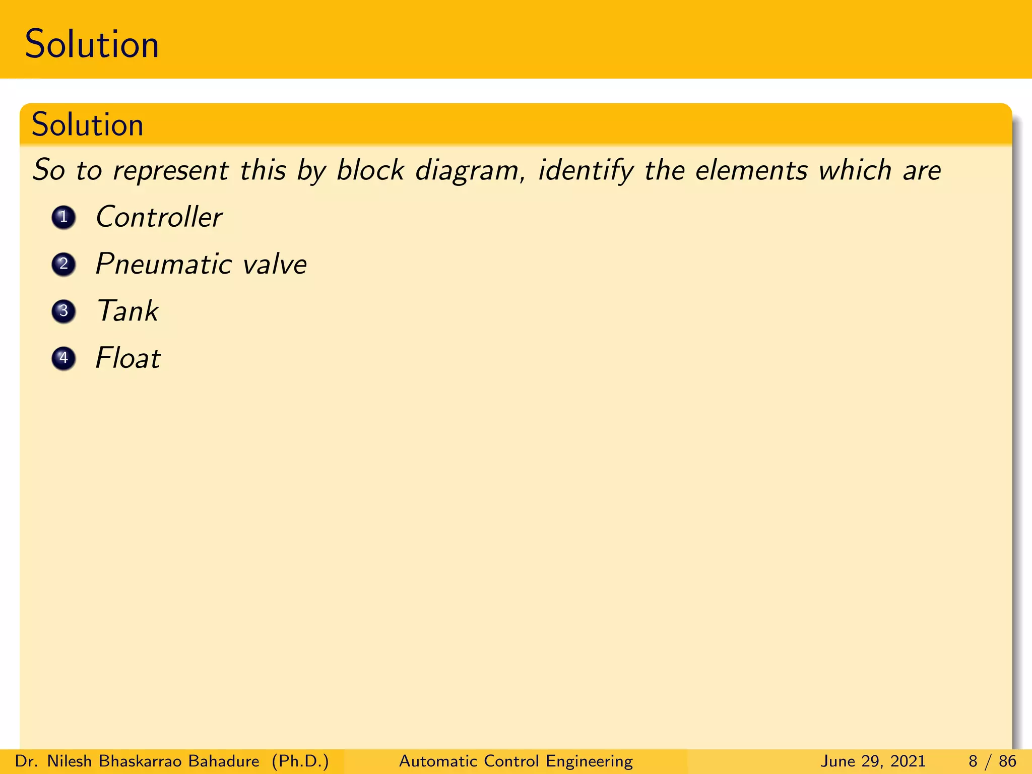 Control system block diagram | PDF