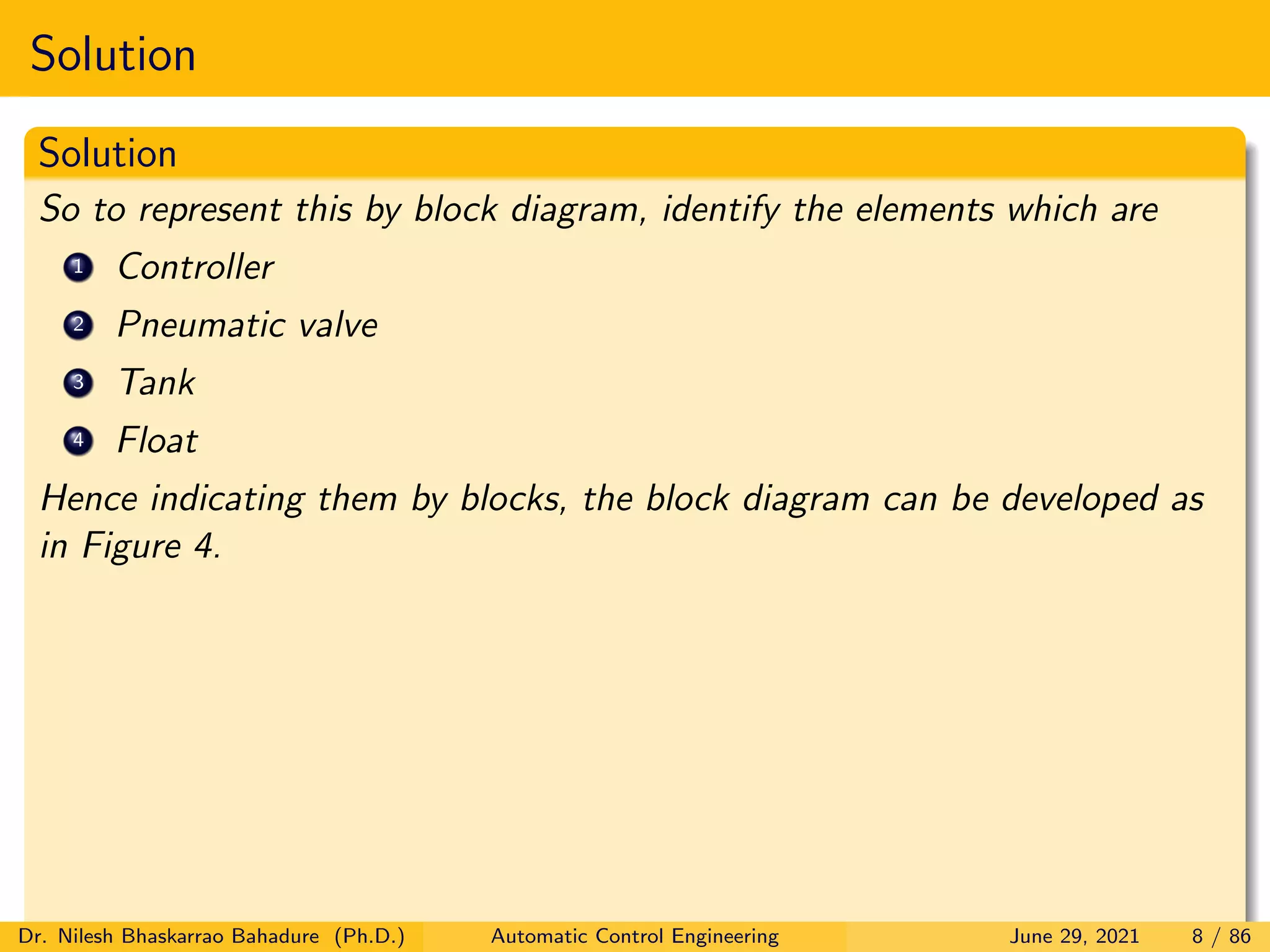 Control system block diagram | PDF
