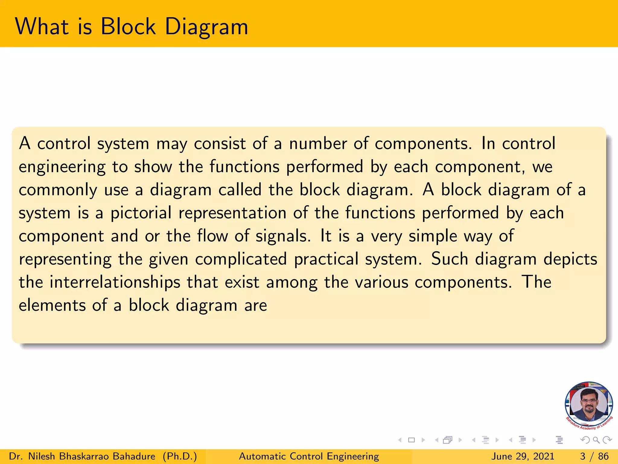 Control system block diagram | PDF