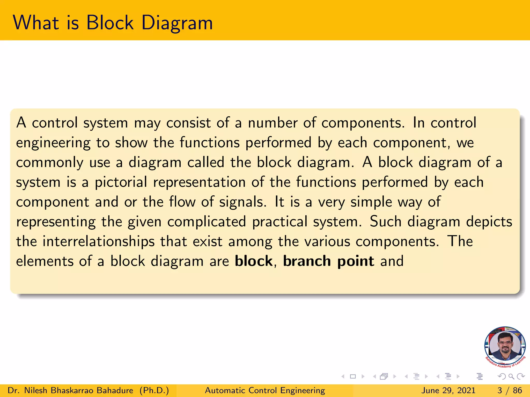 Control system block diagram | PDF