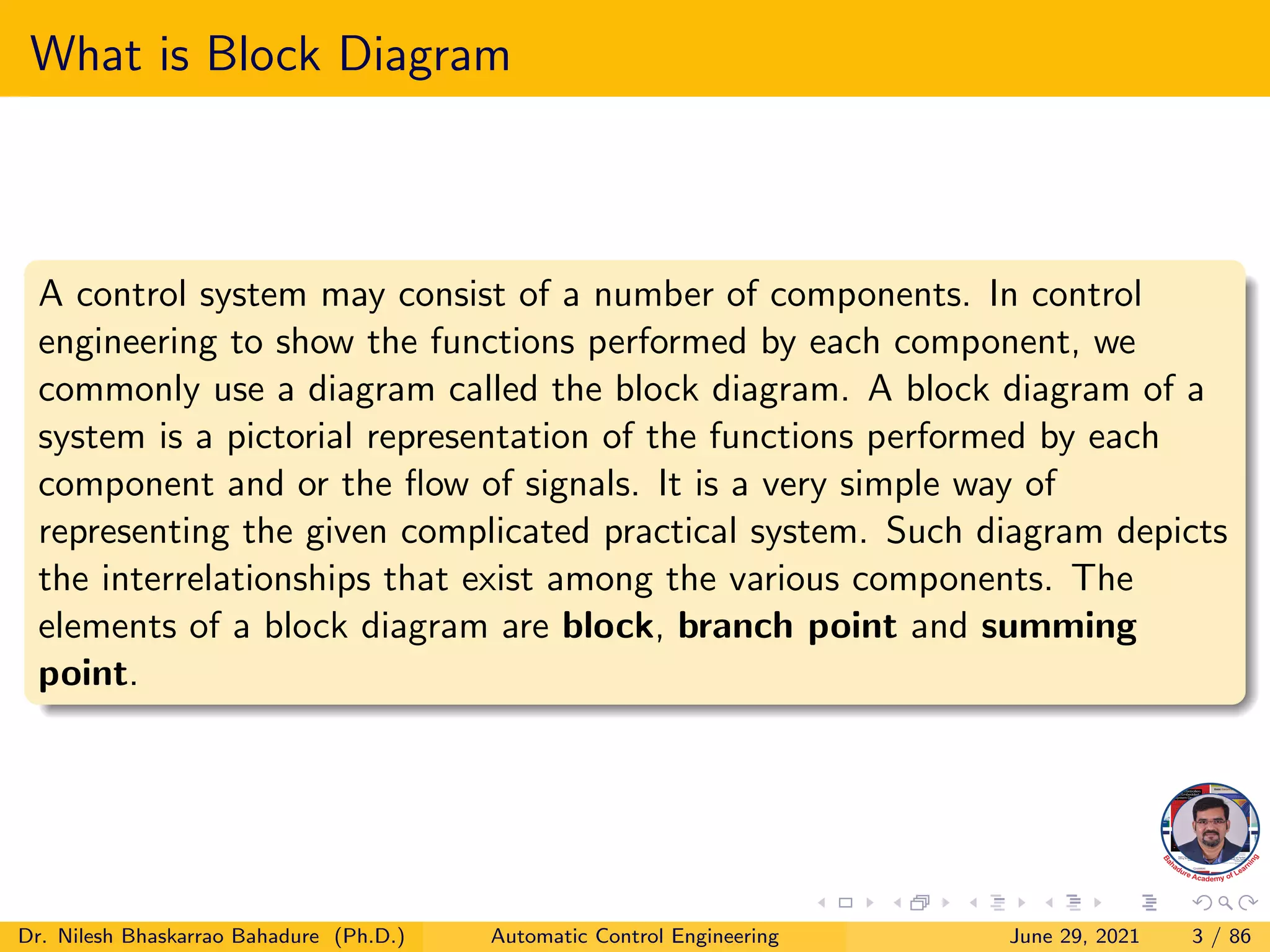 Control system block diagram | PDF