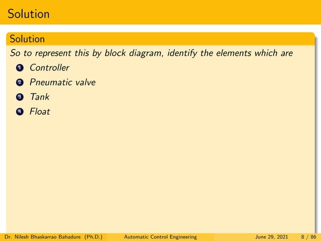 Control system block diagram | PDF