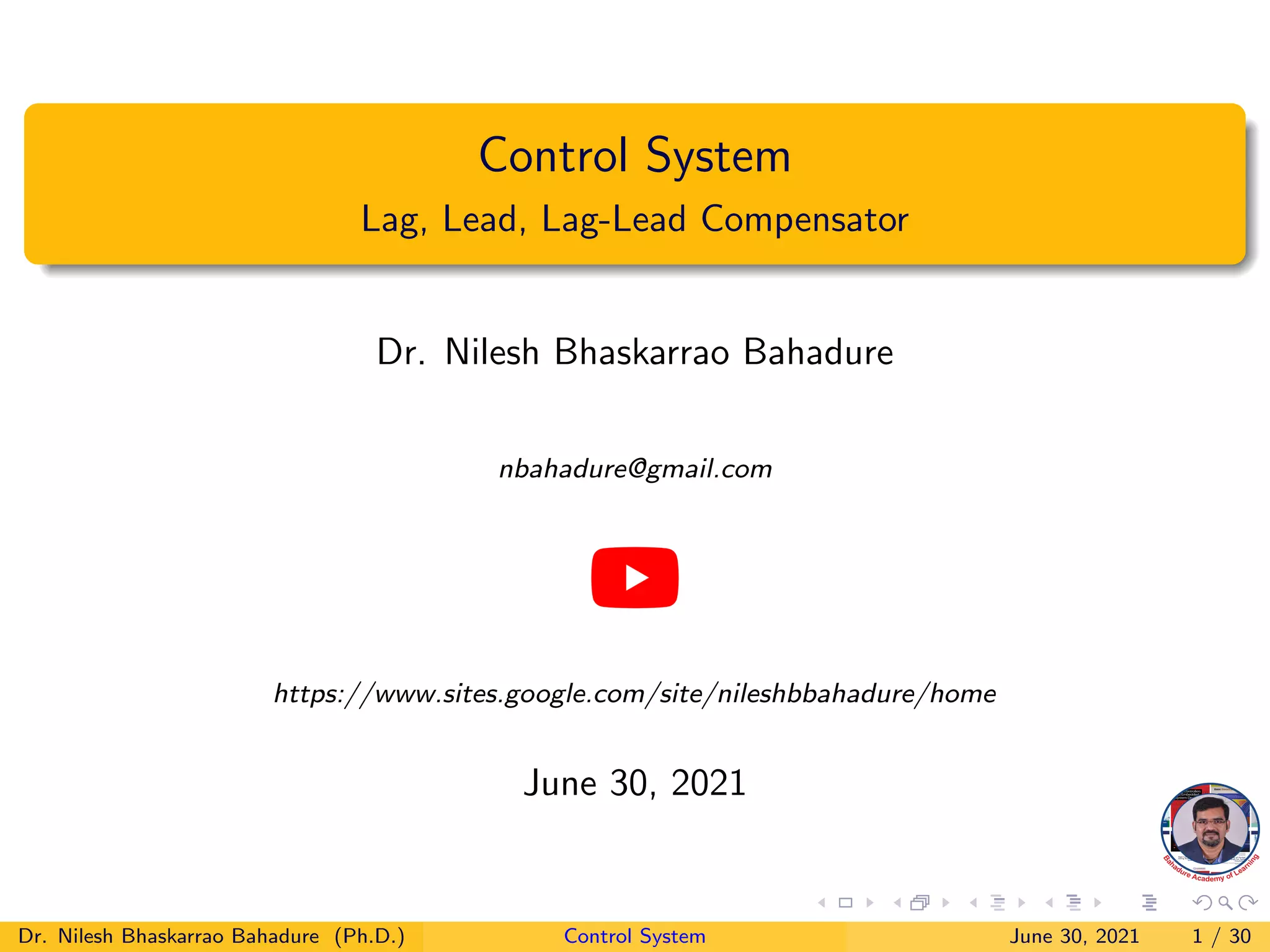 Control system compensator lag lead | PDF