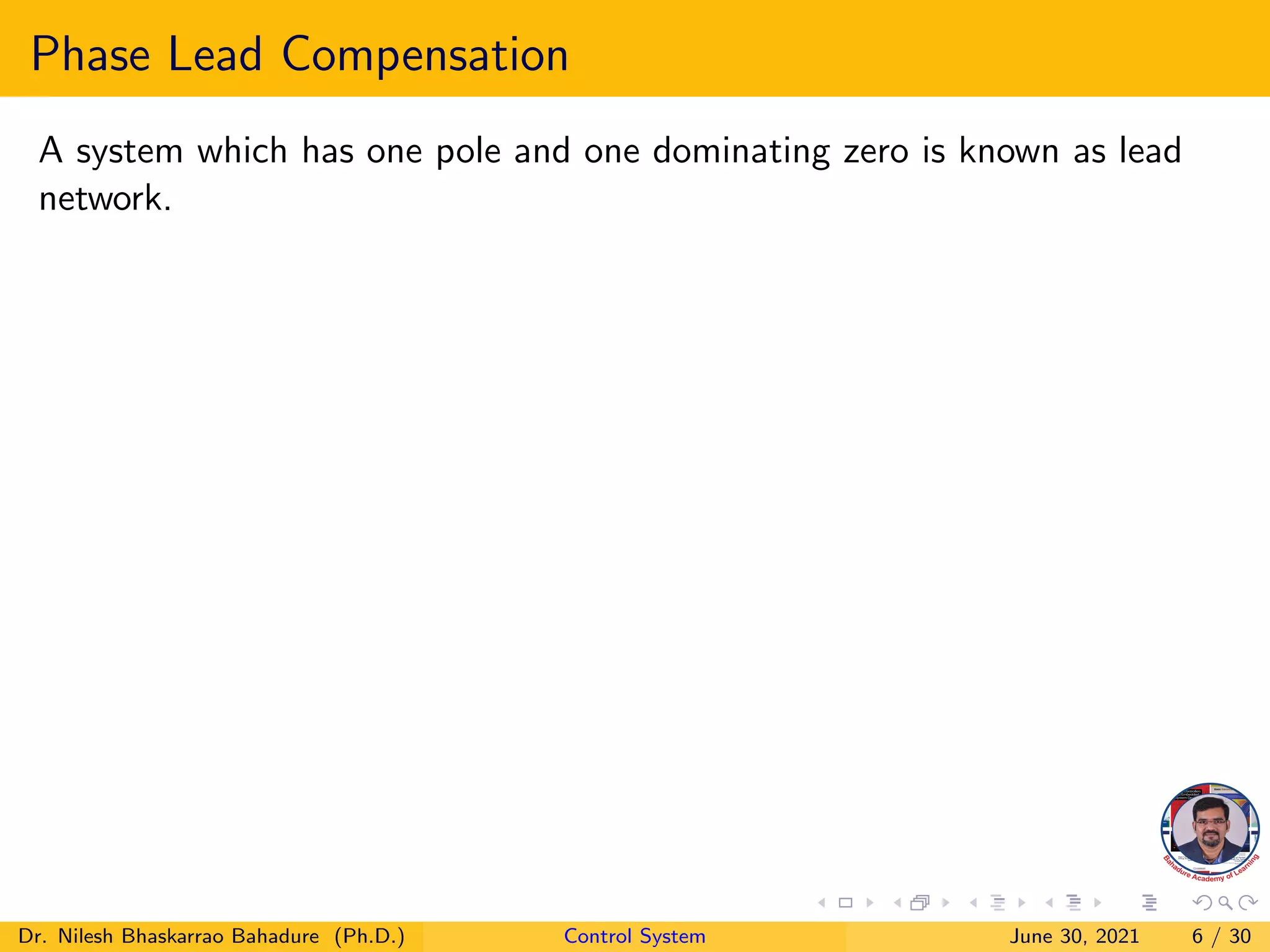 Control system compensator lag lead | PDF