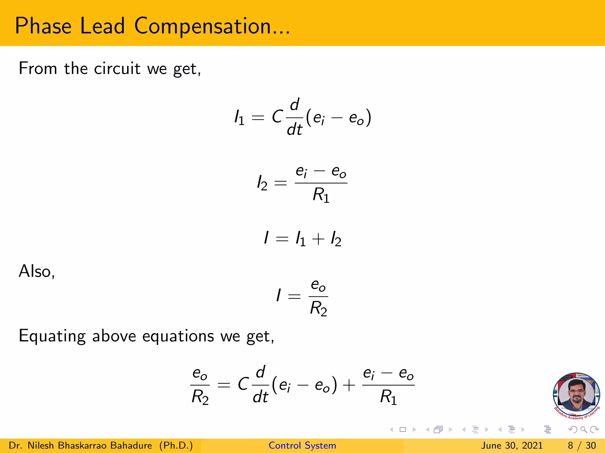 Control system compensator lag lead | PDF