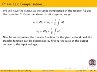 Control system compensator lag lead | PDF