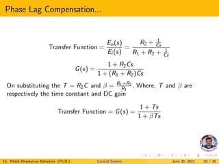 Control system compensator lag lead | PDF