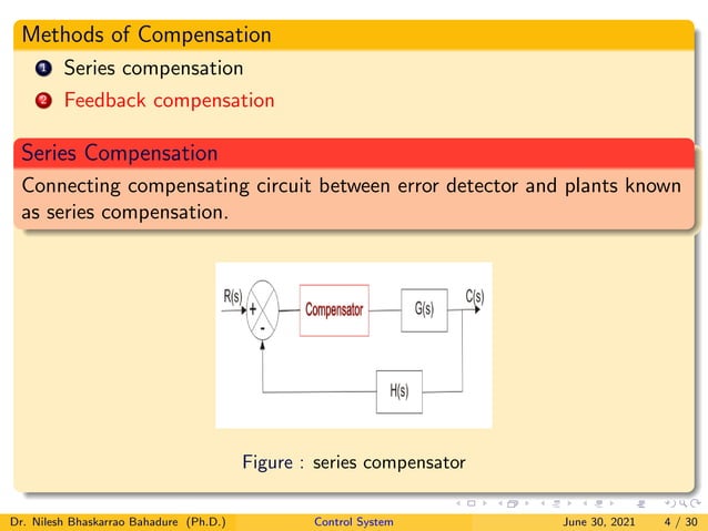 Control system compensator lag lead | PDF
