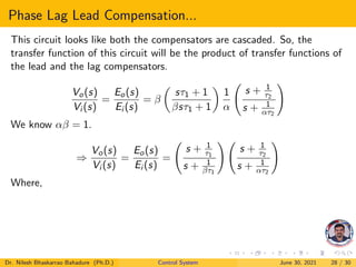 Control system compensator lag lead | PDF