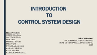 Control System Design | PPTX