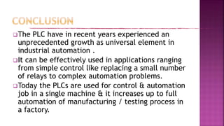 PLC(Programmable Logic Controller)-Control system Engineering. | PPTX ...