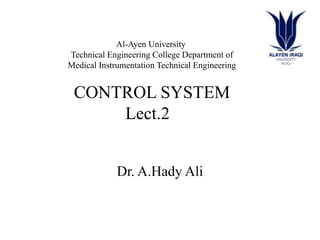 Control System Lect. 2.pptx decerpt the laplace transformer | PPTX