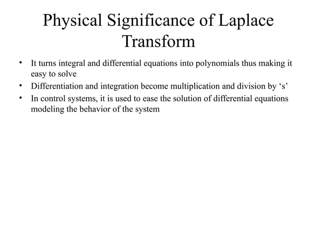 Control System Lect. 2.pptx decerpt the laplace transformer | PPTX