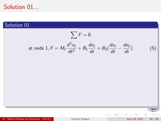 Control system mathematical modelling of a system | PDF