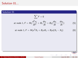Control system mathematical modelling of a system | PDF