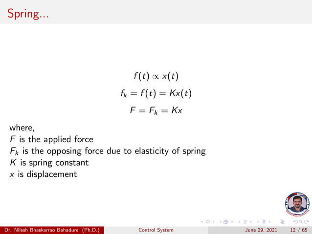 Control system mathematical modelling of a system Control system mathematical modelling of a system