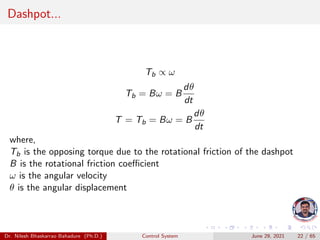 Control system mathematical modelling of a system | PPT