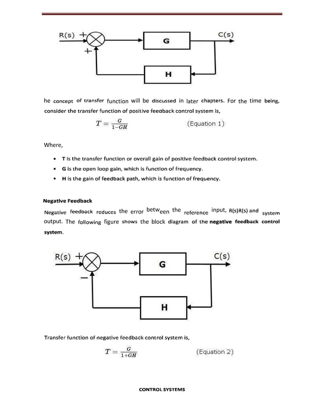 Control system notes chapter 1 | PDF