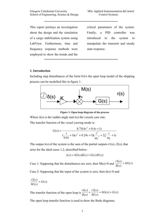 Design & Simulation of Cargo Stabilization System | DOC