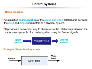 control systems block representation and first order systems | PPT