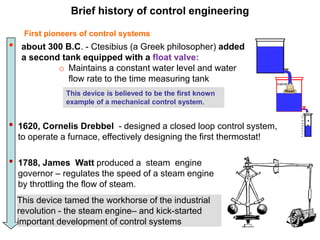 control systems roles in buildings and history of control systems | PDF