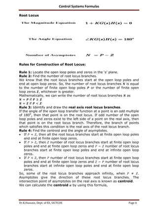 Control systems formula book | PDF