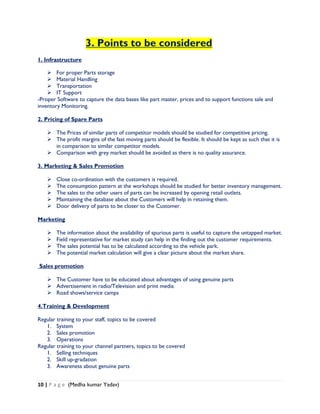 Control systems for spare parts. | PDF
