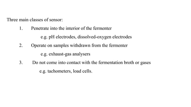 Control systems in fermenter | PPTX | Chemistry | Science