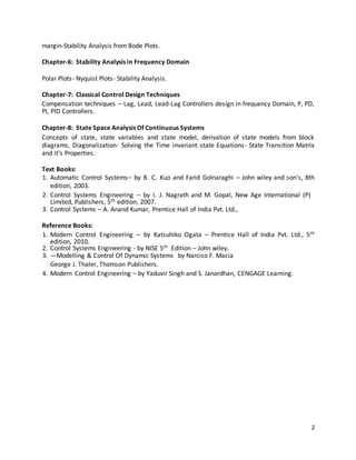 Control systems syllabus | DOCX