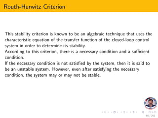 Control system stability routh hurwitz criterion | PDF