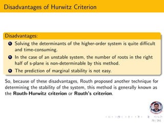Control system stability routh hurwitz criterion | PDF
