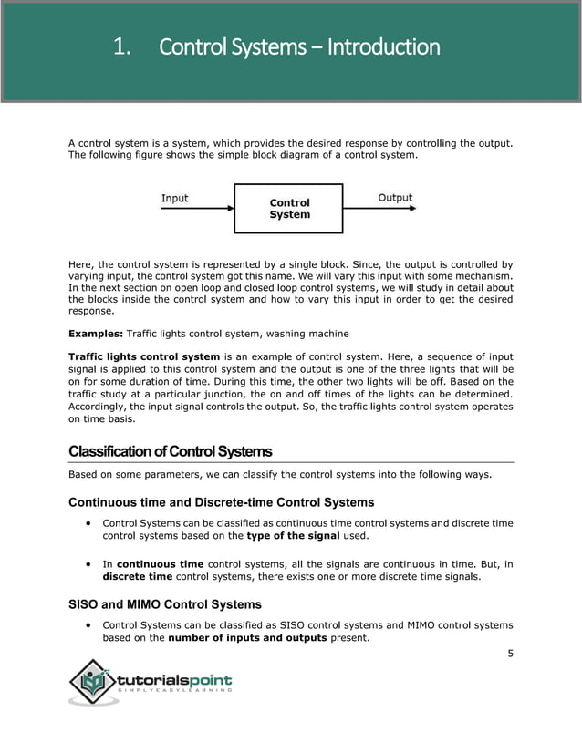 Control systems tutorial | PDF | Technology & Computing